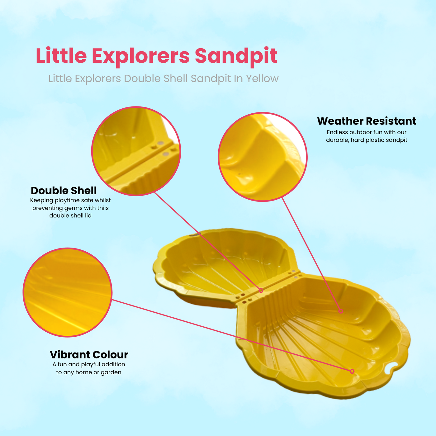 Tots World Double Shell Sandpit in Yellow | Multi-Use Sand & Water Pla ...