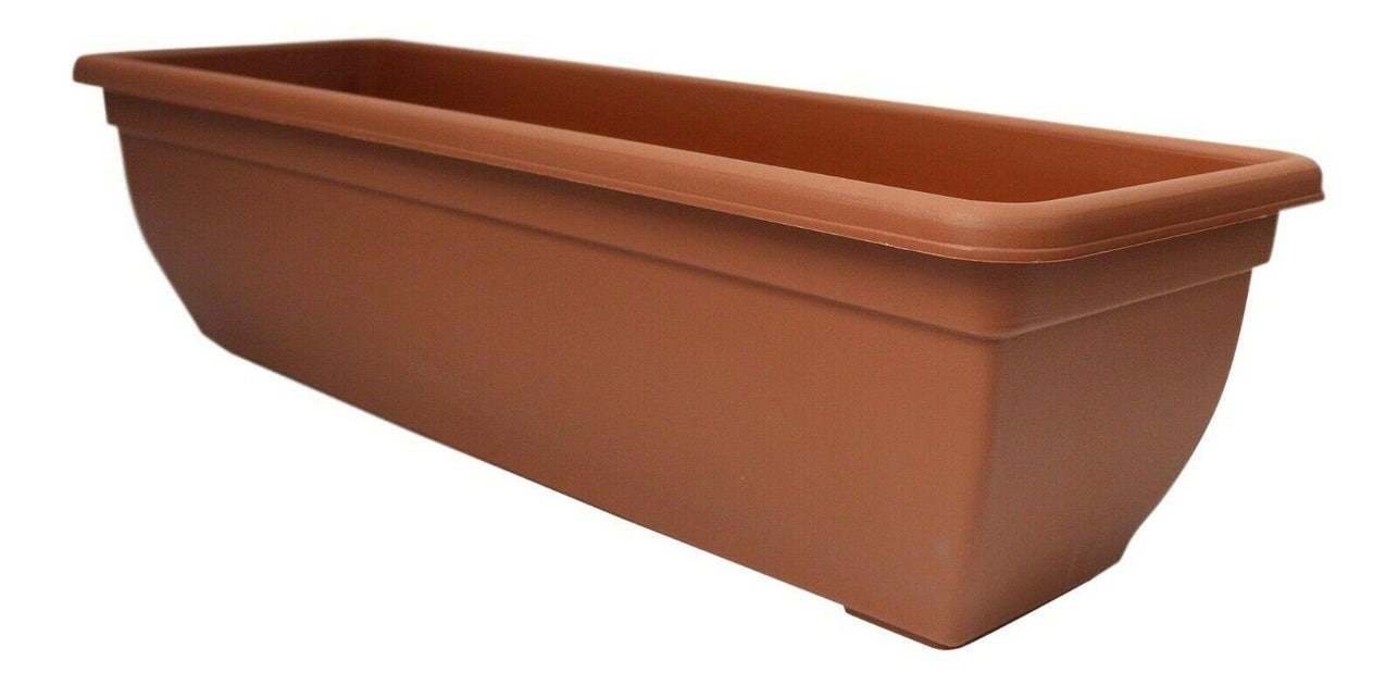 60cm Long Rectangular Terracotta Plastic Trough Planter for Balcony ...