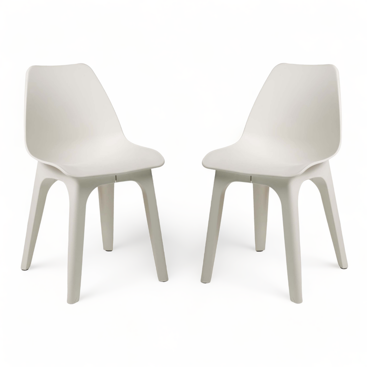 Set of 2 Sunlit Haven Eolo Plastic Chairs in White — Our Small Garden