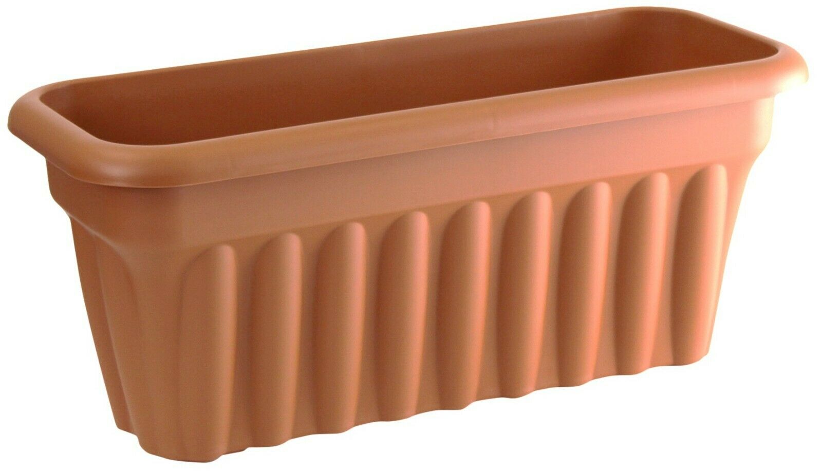 Extra Large Deep 60cm Terracotta Plastic Trough Planter Plant Pot Plas ...