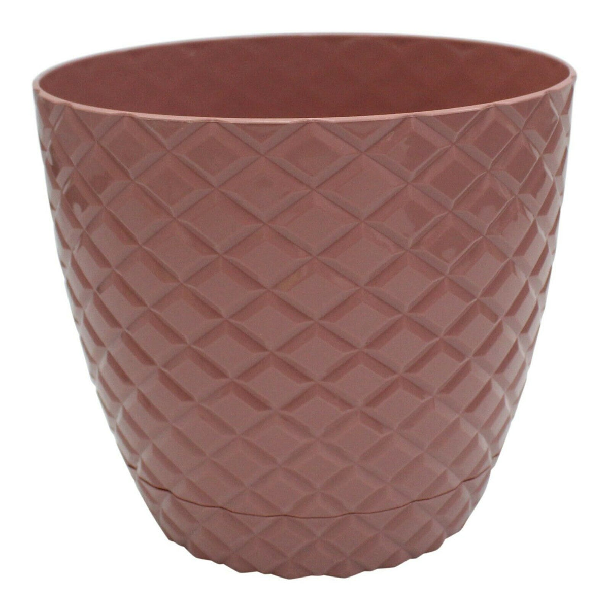 Pink Diamond Cut Modern Large Plant Pot Indoor / Outdoor 5.6 Litre Pla ...