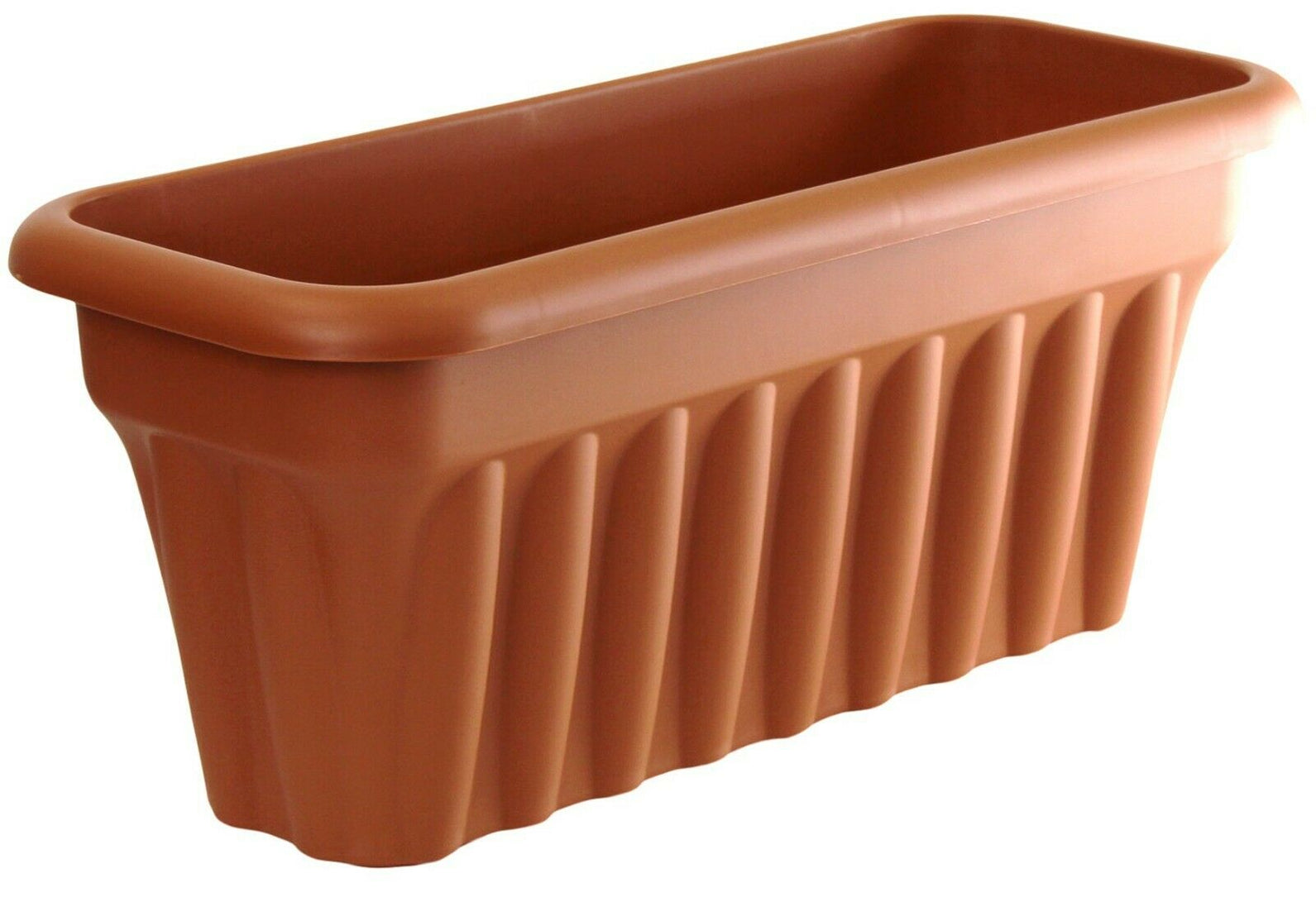 Extra Large Deep 60cm Terracotta Plastic Trough Planter Plant Pot Plas ...