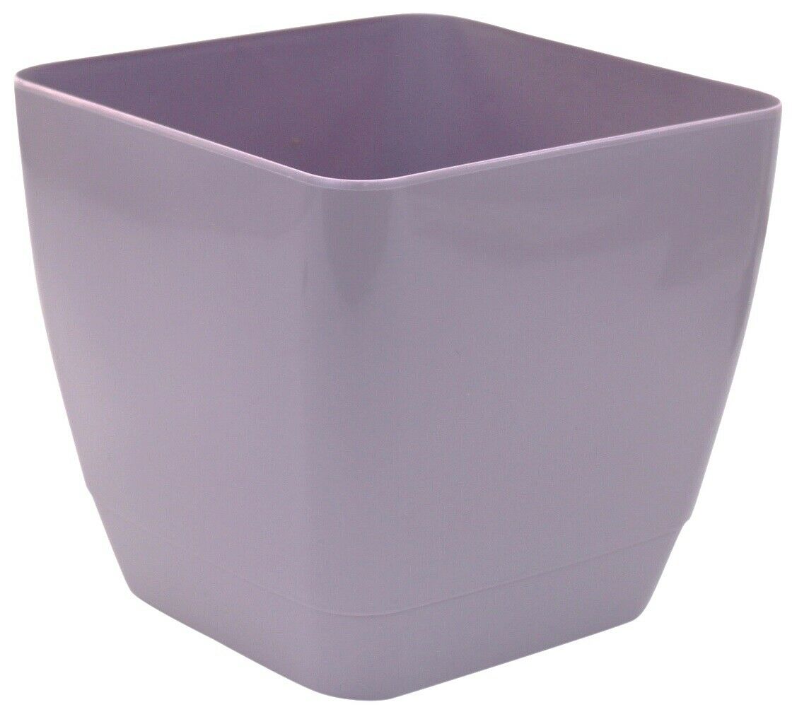 Set Of 4 Indoor Square Plant Pots 16cm Square Indoor Planters Purple ...