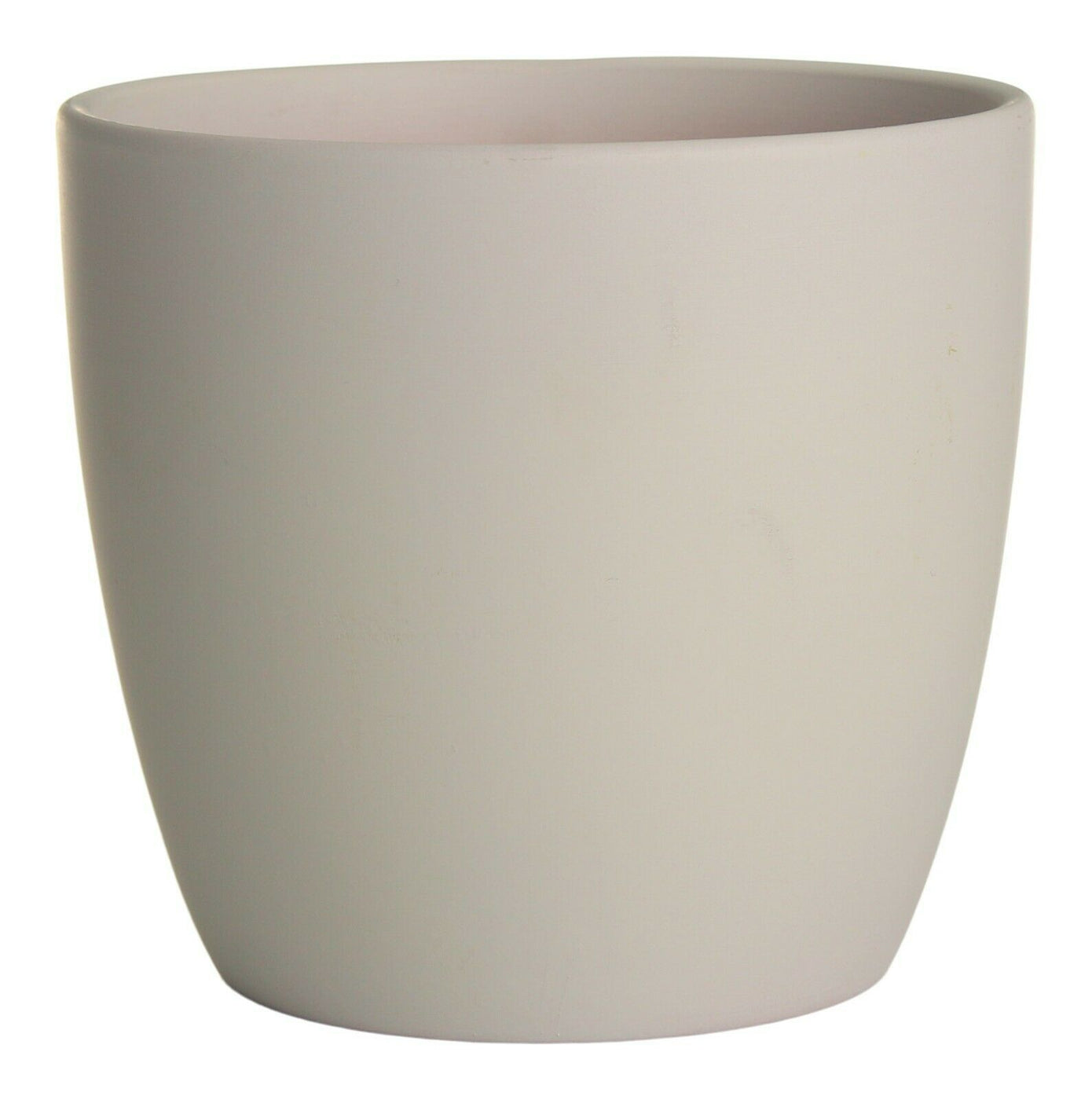 Set Of 2 White Matt Ceramic Flower Pots Round Small Plant Pot Planter ...