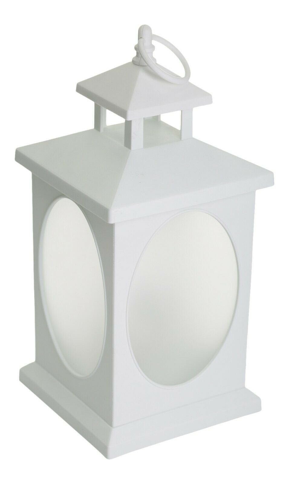 Indoor LED Lantern Rotating LED White Plastic Hanging Lantern Realisti ...